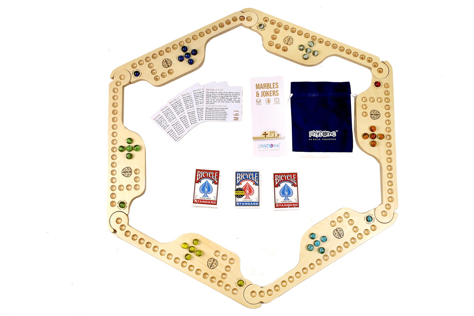 JOKER BOARD GAME, Wooden Board Game, Jokers and Marbles, Plywood Table ...