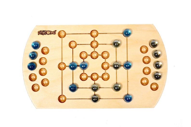 STRATEGY GAMES, NINE Men's Morris, Wooden Board 2 Players Table Top 10. ...
