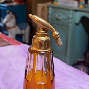 Art Deco Bohemian Crystal Cut Amber Perfume Vanity Set. - Etsy