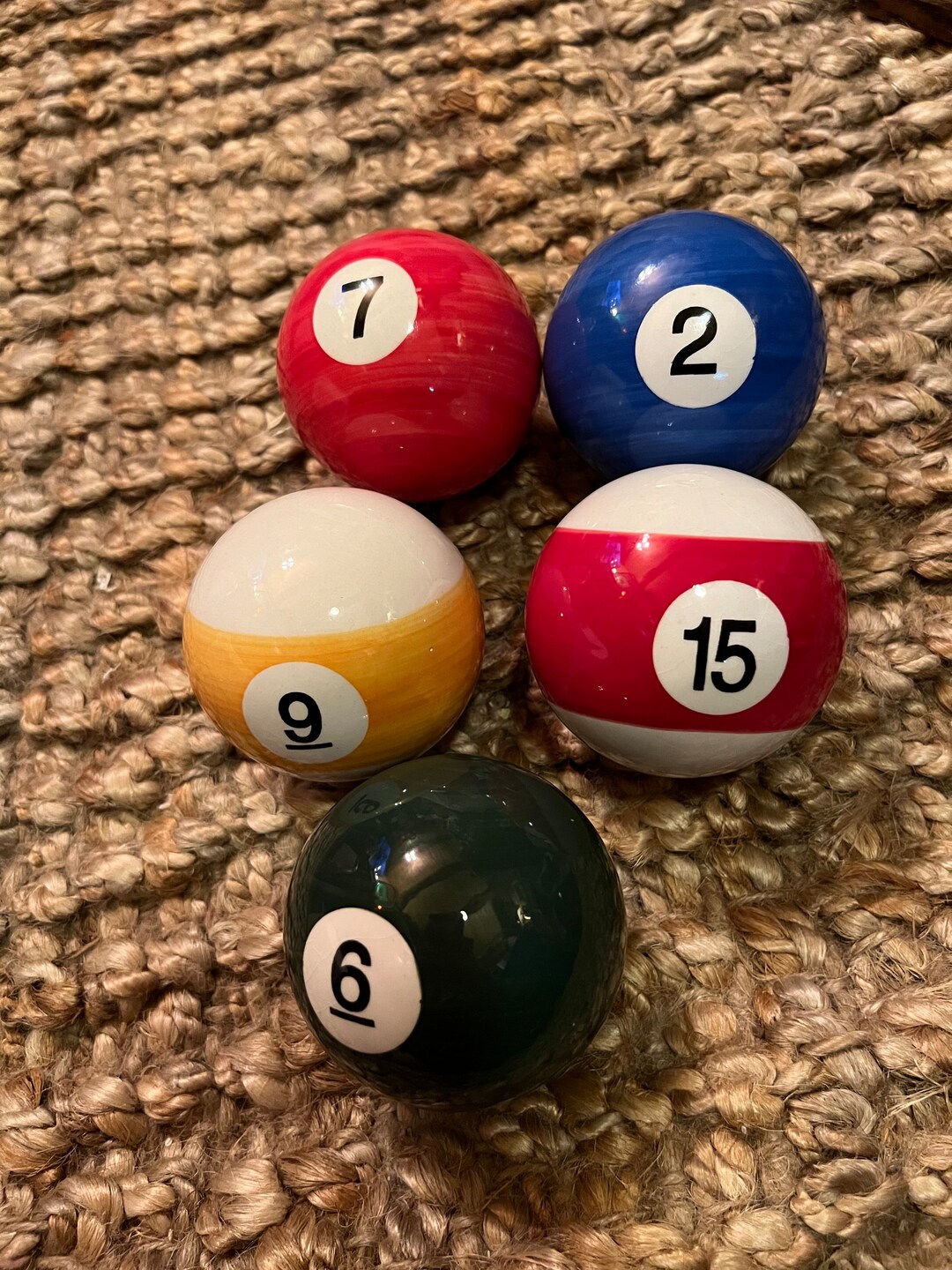 Set of Five Glass Pool Balls for Decor - Etsy