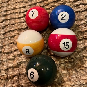 Set of Five Glass Pool Balls for Decor - Etsy