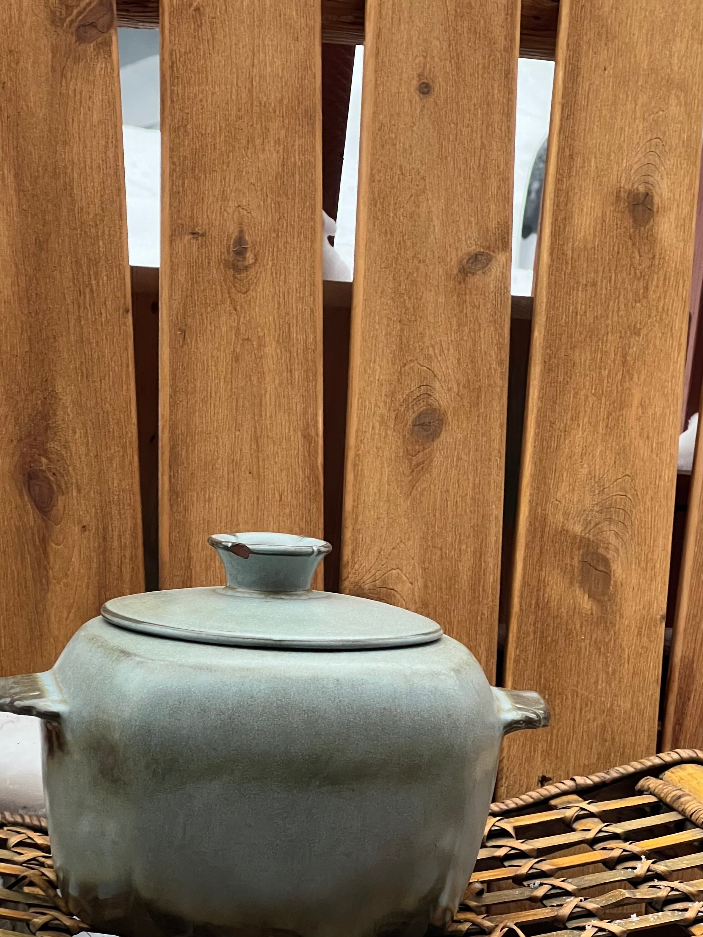 Ceramic Pot With Lid Frankoma Like in Moss Blue - Etsy