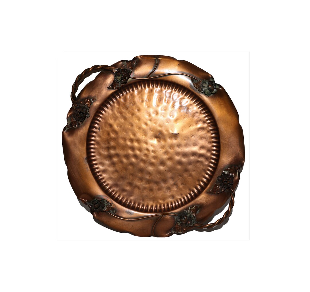 Vintage Gregorian Copper Serving Tray 20 In Across Handle to Handle - Etsy