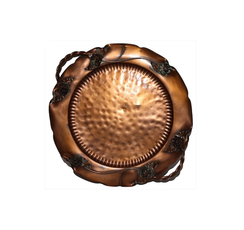 Vintage Gregorian Copper Serving Tray 20 In Across Handle to Handle - Etsy