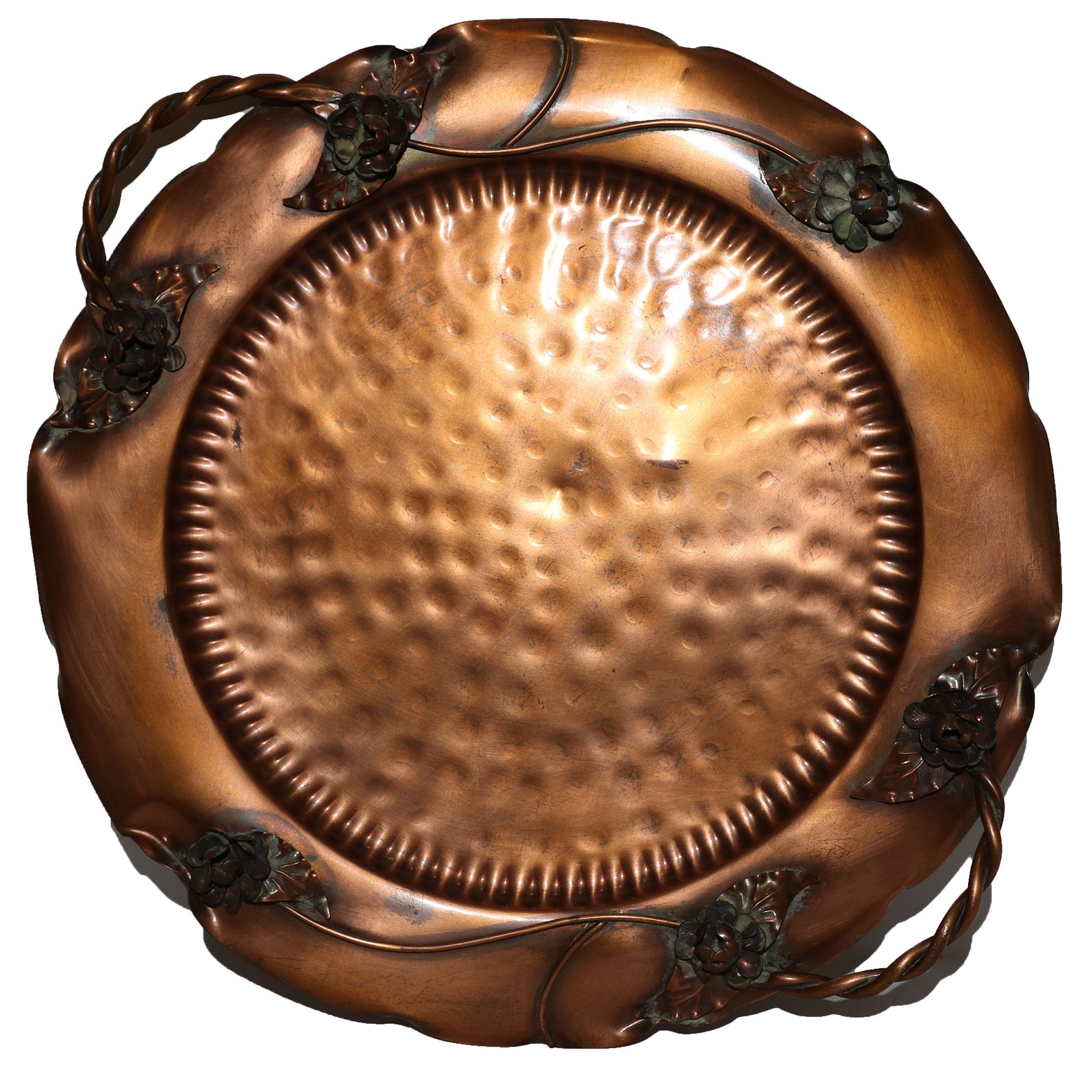 Vintage Gregorian Copper Serving Tray 20 In Across Handle to Handle - Etsy