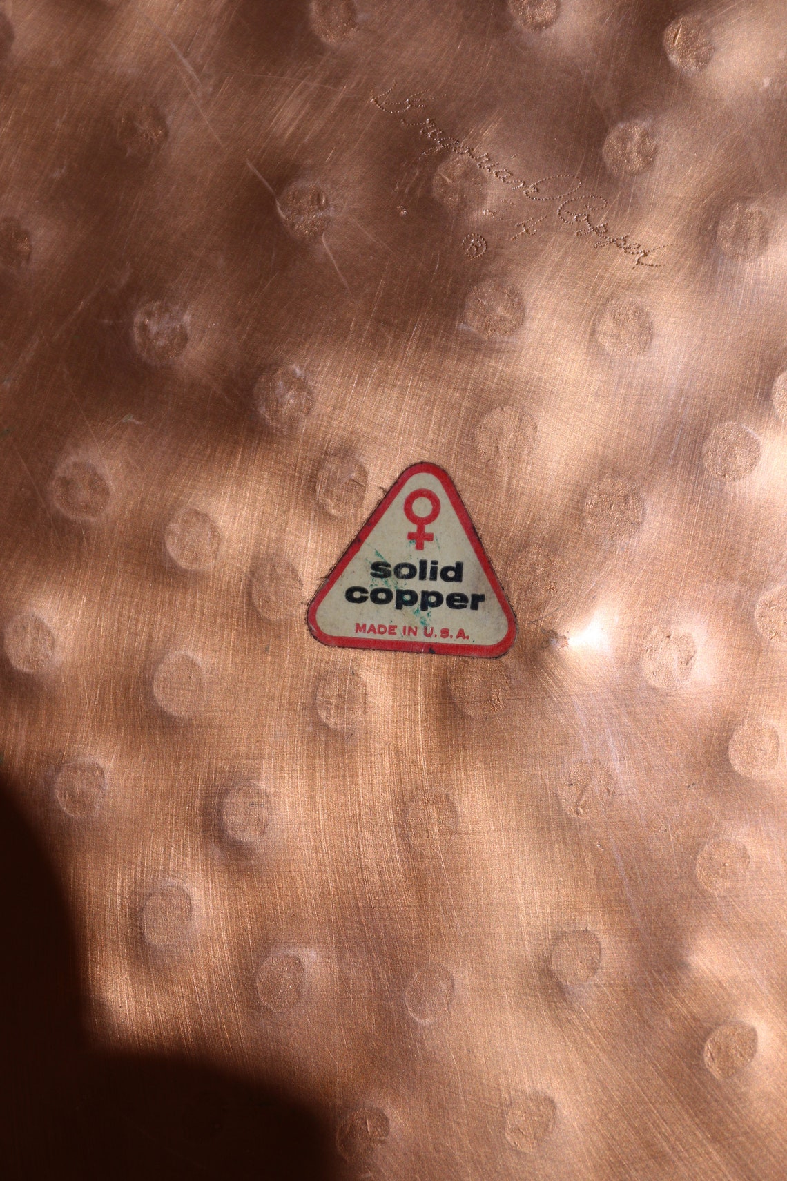 Vintage Gregorian Copper Serving Tray 20 In Across Handle to Handle - Etsy