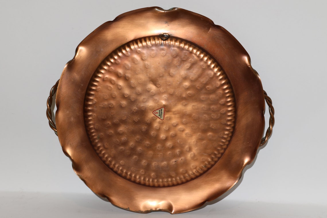 Vintage Gregorian Copper Serving Tray 20 In Across Handle to Handle - Etsy