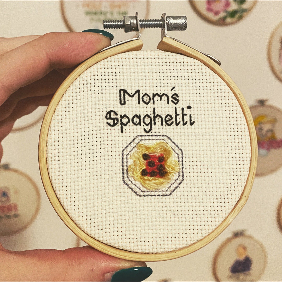 Mini (3") Mom's Spaghetti Eminem Cross Stitch - Etsy