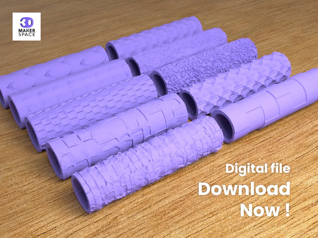 Texture Roller Pack : Red | Polymer Clay Seamless Textures Rollers Pack | Digital STL Files - Etsy