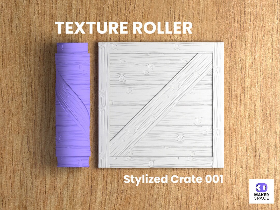 Stylized Crate 001 | Polymer Clay Seamless Texture Roller | Digital STL ...