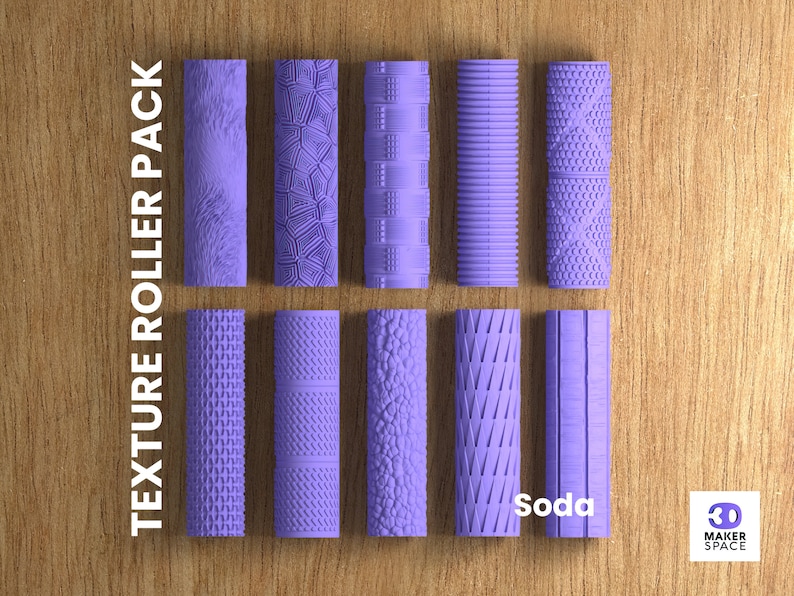 Texture Roller Pack : Soda Polymer Clay Seamless Textures - Etsy
