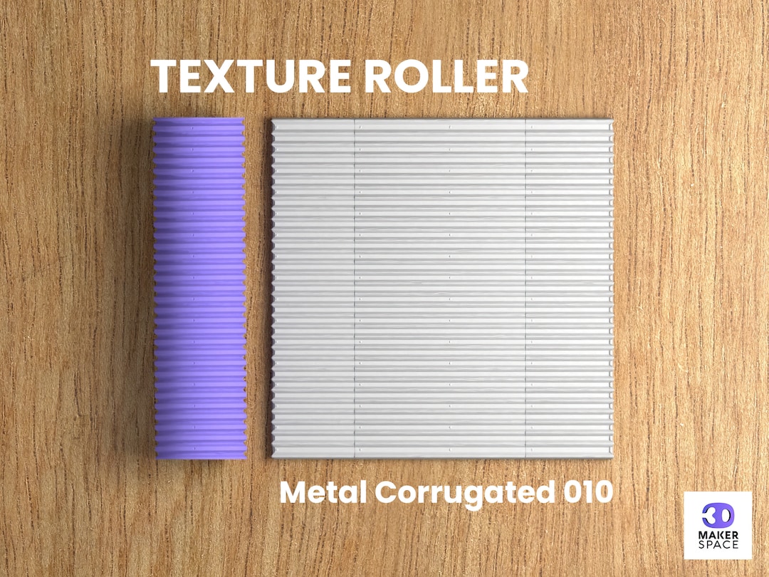 Corrugated Metal 010 | Polymer Clay Seamless Texture Roller | Digital ...