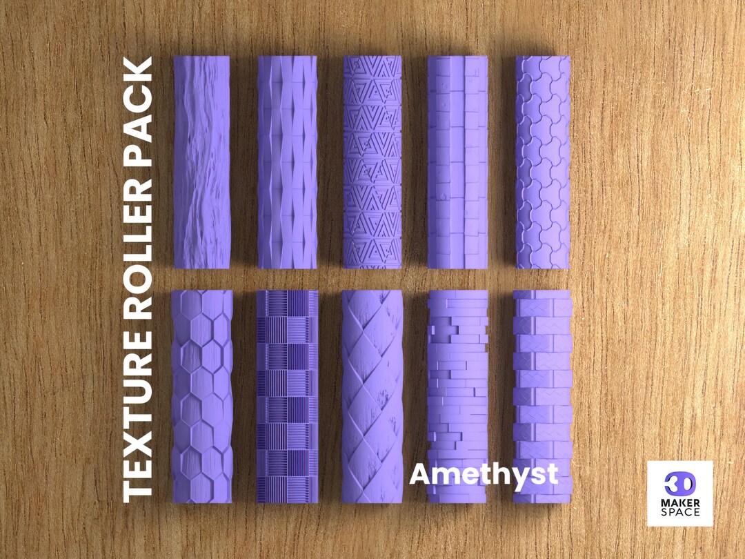 Texture Roller Pack : Amethyst | Polymer Clay Seamless Textures Rollers ...