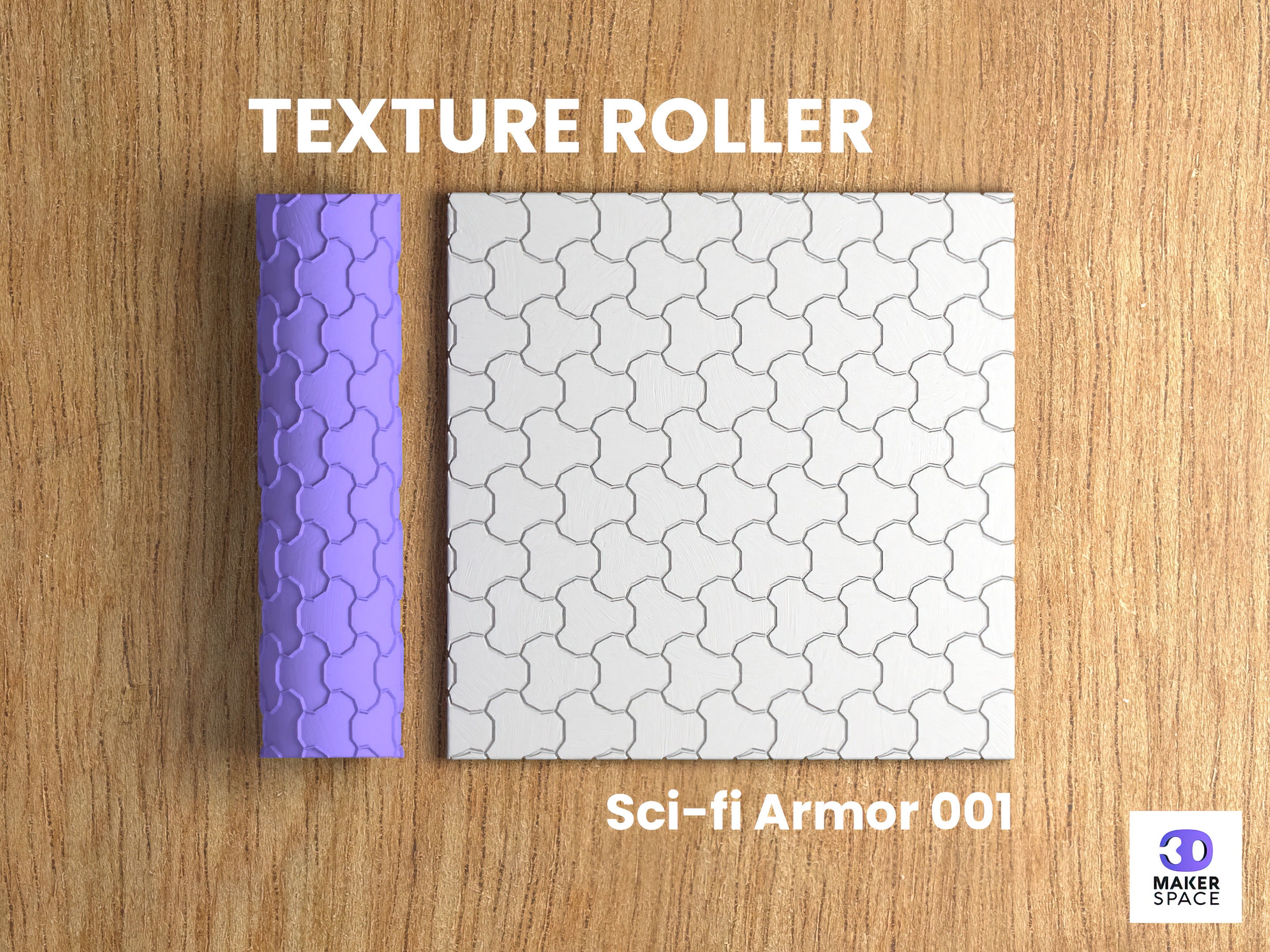 Sci-fi Armor 001 | Polymer Clay Seamless Texture Roller | Digital STL ...
