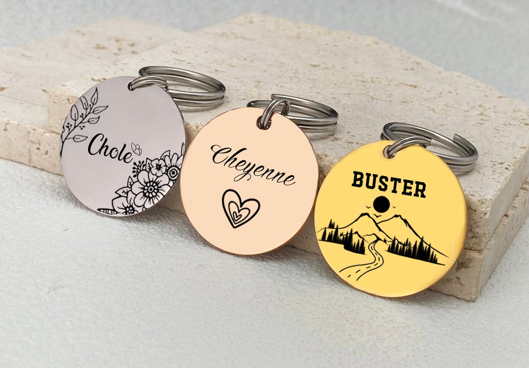 Custom Engraved Pet Tag for Dogs and Cats Dog Tag Dog Collar Tag ...