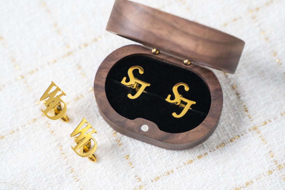 18K Custom Initial Cufflinks,personalized Name Cufflinks,letter Custom ...