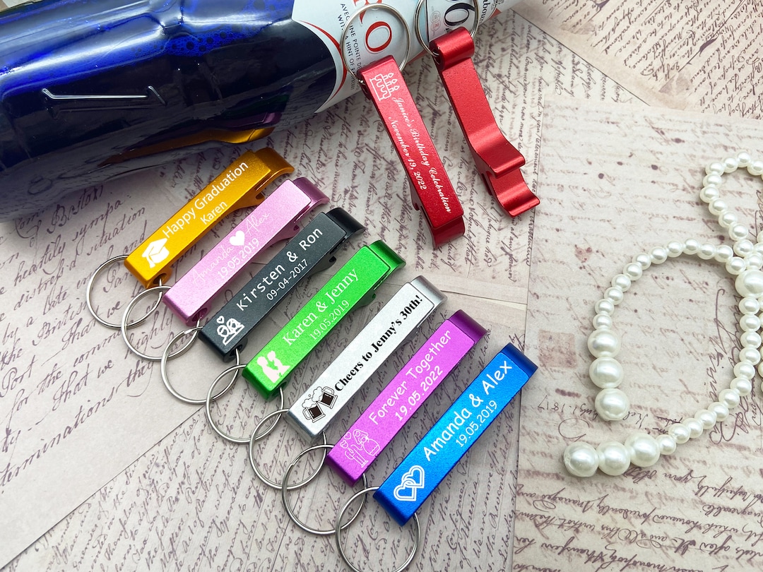Bulk Engraved Custom Keychains Bottle Opener, Engraved Custom Beer Key ...