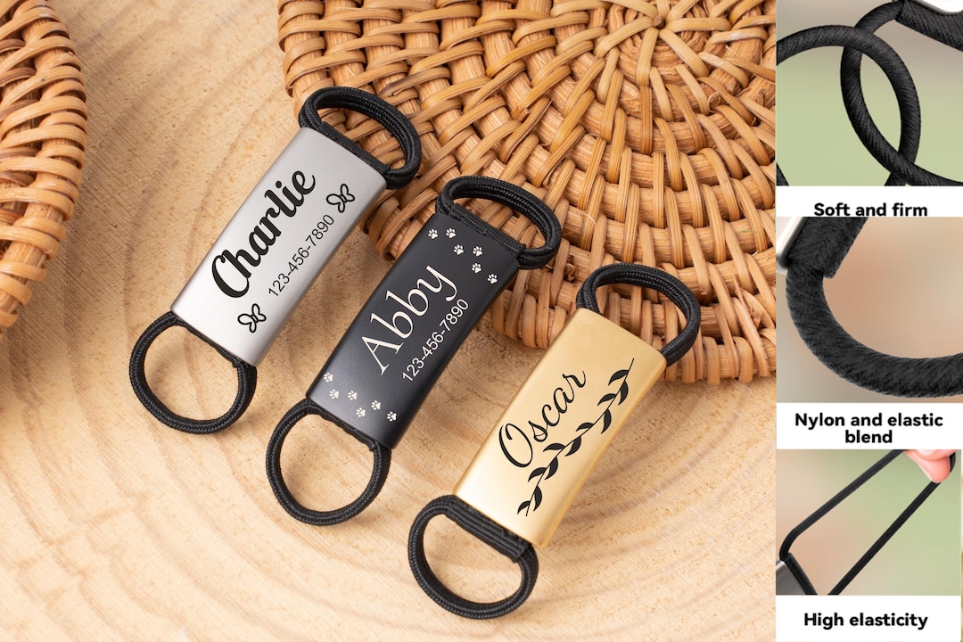 Custom Slide on Cat Id Tag,cat Name Tag Silent,no Noise Slide Cat ...