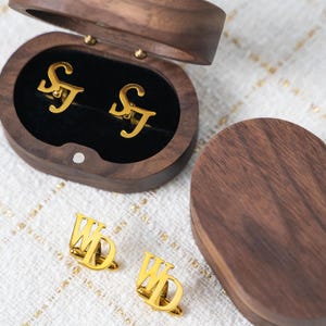 18K Custom Initial Cufflinks,personalized Name Cufflinks,letter Custom ...