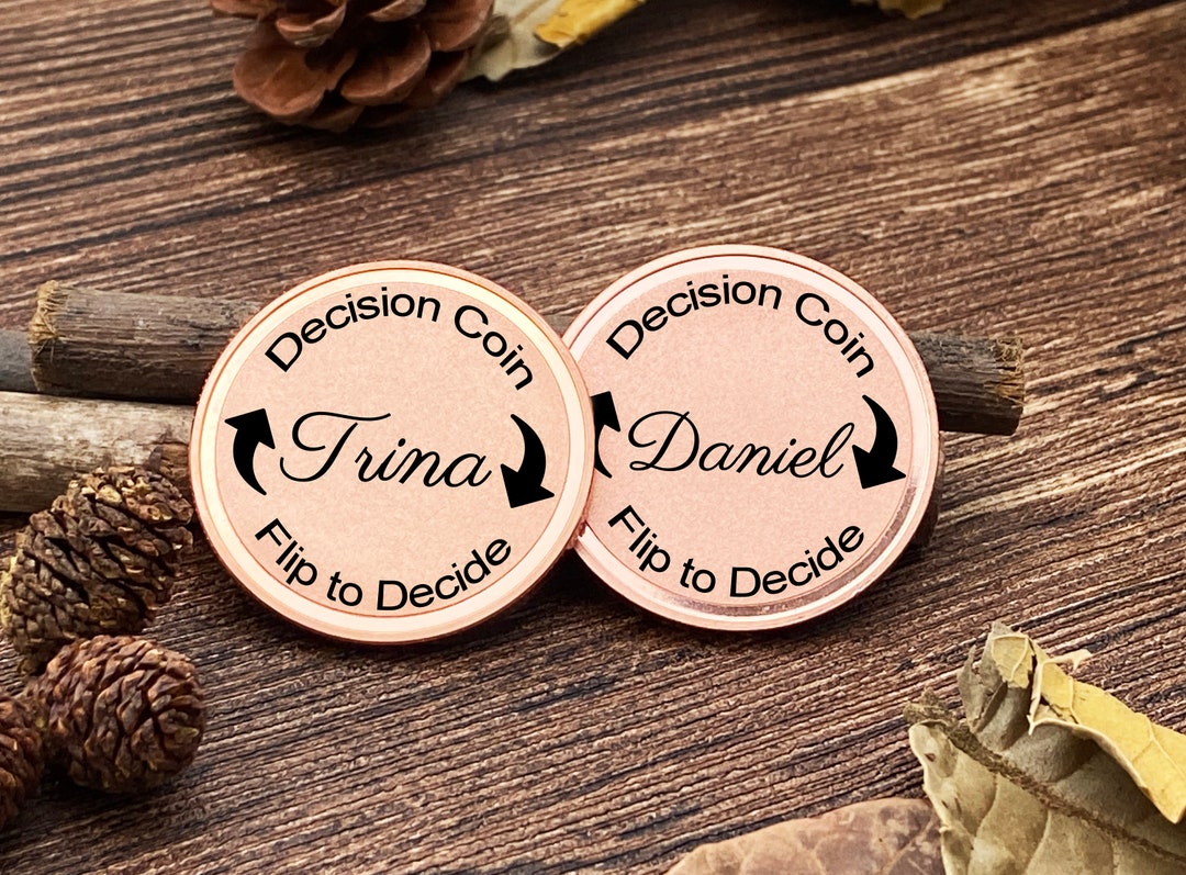 Decision Coin,laser Engraved Flip Coin,gift for Him/her,unique Brass ...