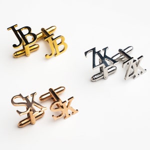18K Custom Initial Cufflinks,personalized Name Cufflinks,letter Custom ...