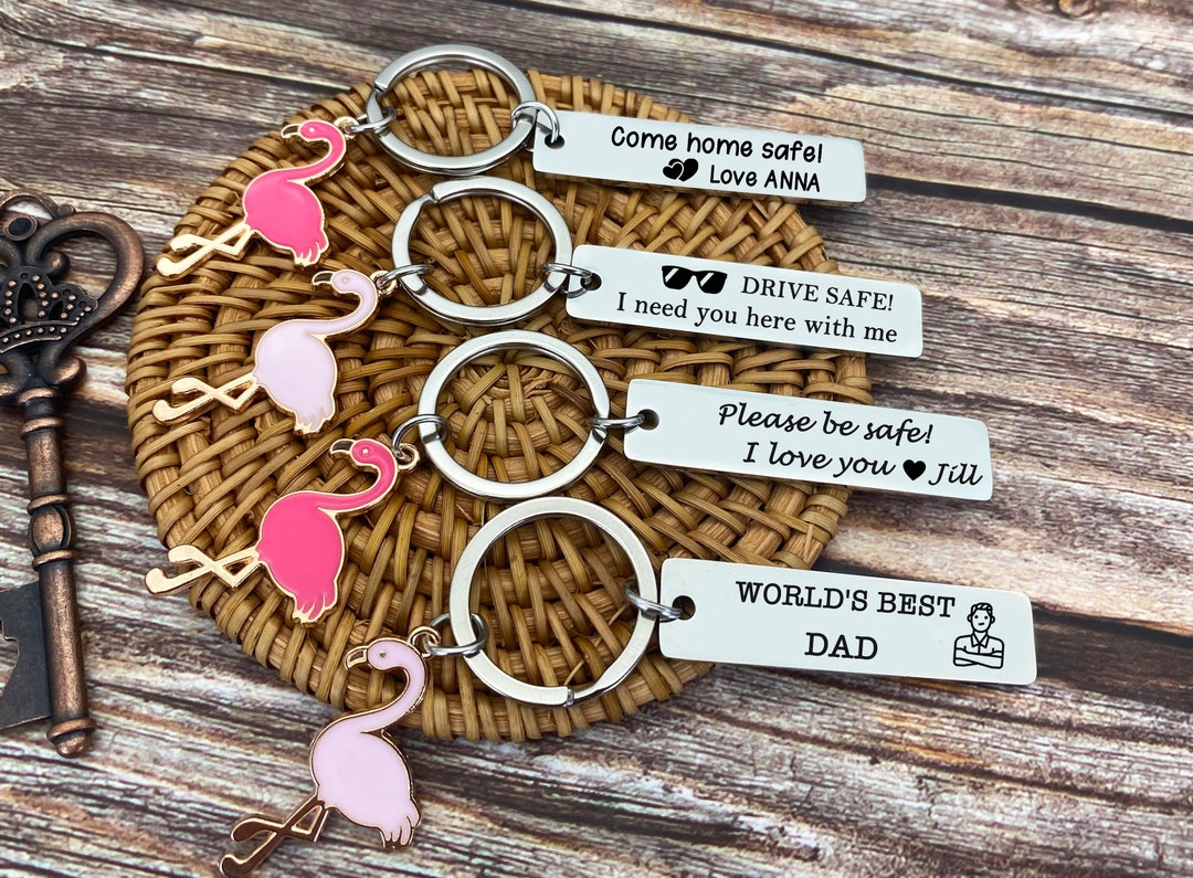 Flamingo Keychain Flamingo Stainless Key Pendant Personalized Keychain ...