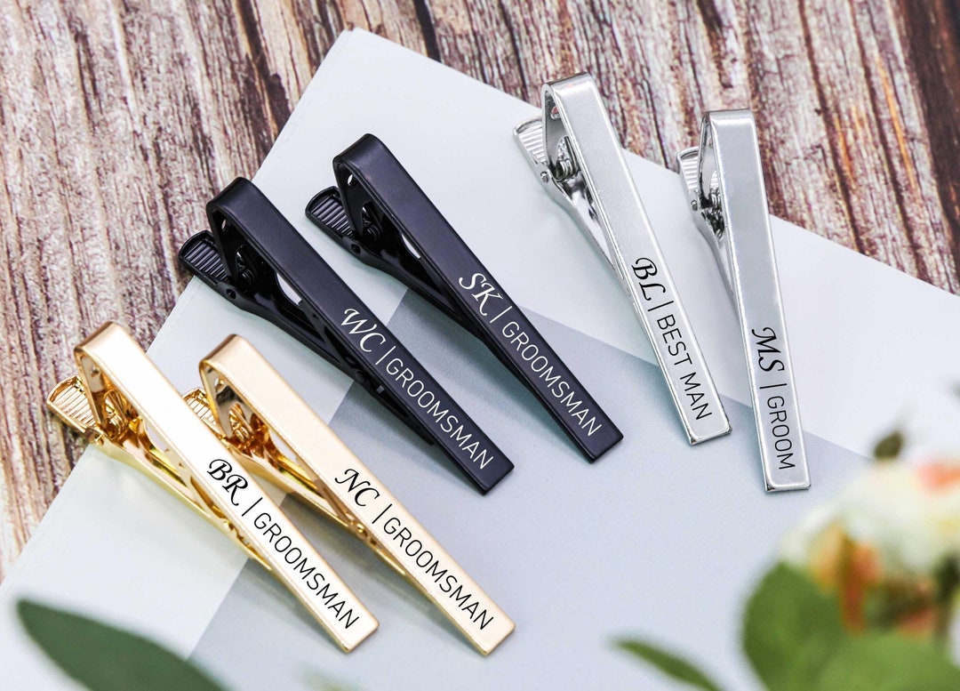 Personalized Tie Clips,custom Groomsmen Tie Clips,engraved Tie Bar ...