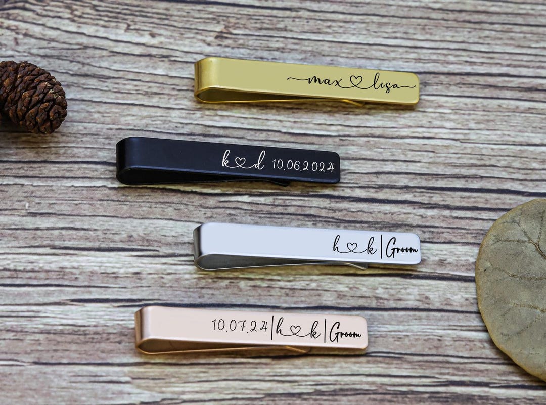 Custom Engraved Tie Bar, Engraved Tie Clip, Personalized Gift for ...