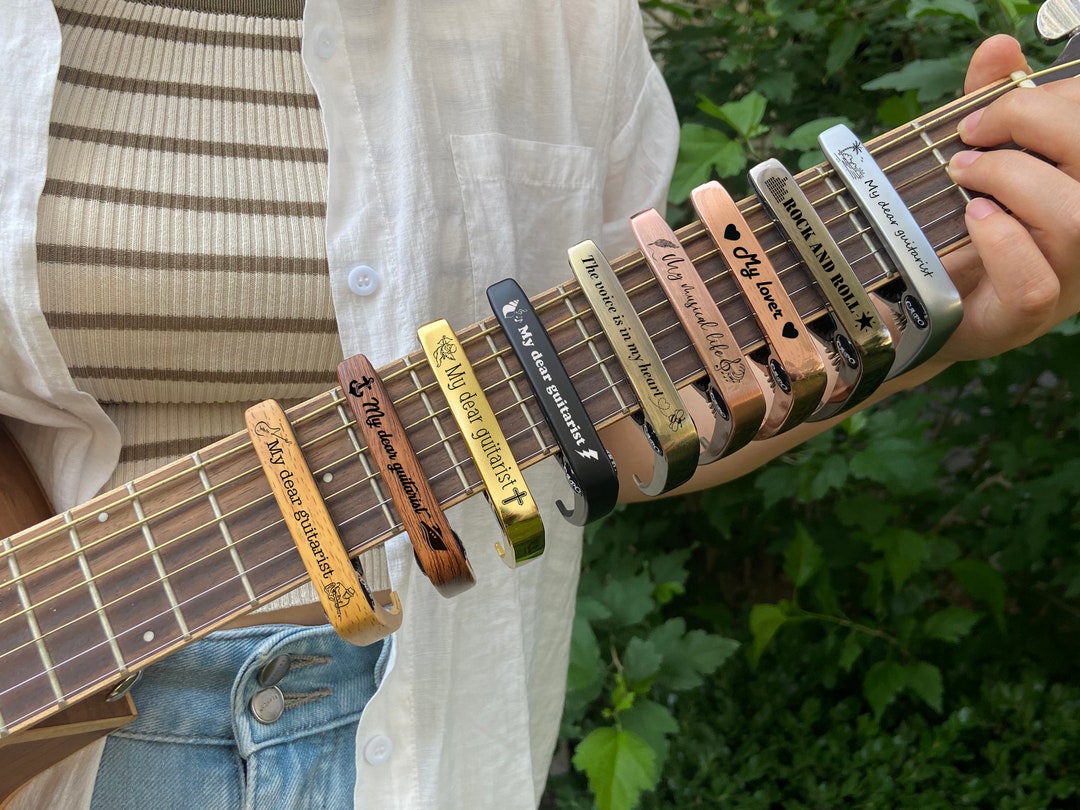 Personalized Guitar Capo With Wood Grain or Metal,custom Guitar Capo ...