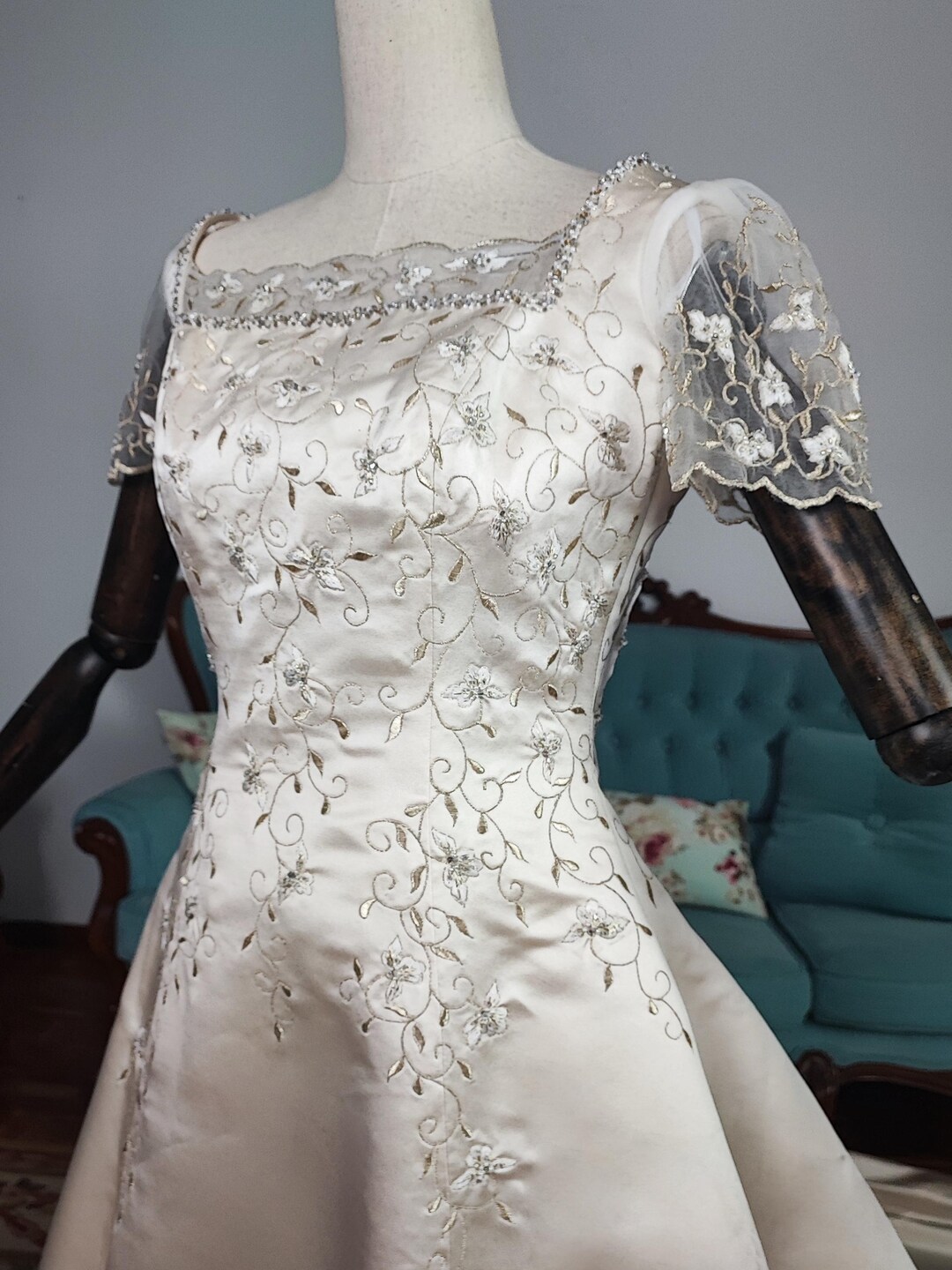 Vintage Fantasy Wedding Dress , 90s Bridal Gown, Princess Dress ...