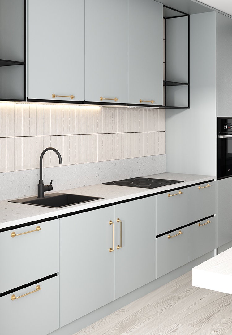 EXTRA Long Modern Brass Drawer Knobs Pulls/solid Kitchen Pull | Etsy