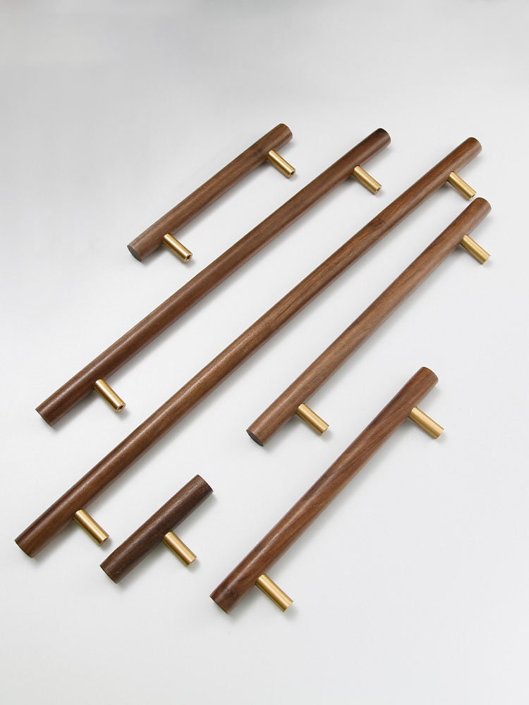 Walnut Handle Modern Minimalist Solid Wood Wardrobe Drawer - Etsy Canada