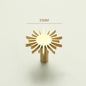 Brass Sun Knobs and Pulls/modern Drawer Knobs/custom Engraved Cabinet Pulls/wardrobe Door ...