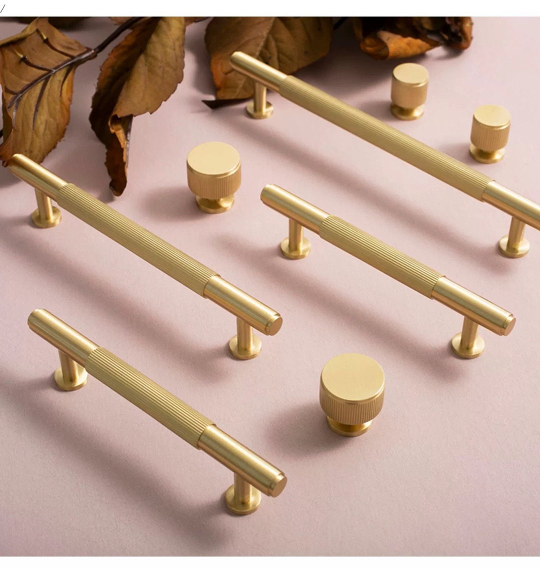 Vertical Stripes Solid Brass Cabinet Handle,minimalist Drawer Wardrobe ...