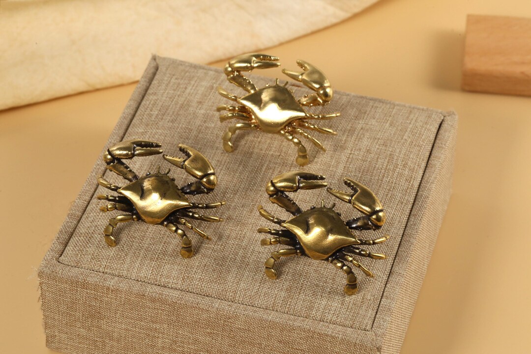 Crab Solid Brass Knobs and Pulls/drawer Knobs/cabinet Pulls/wardrobe ...