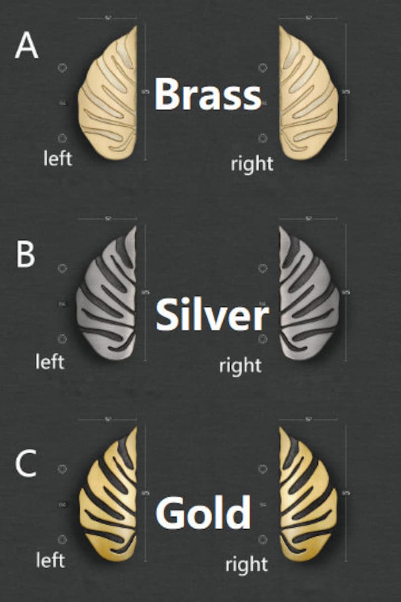 Monstera Leaf Brass Knobs and Pulls/ Turtle Leaf Drawer - Etsy UK