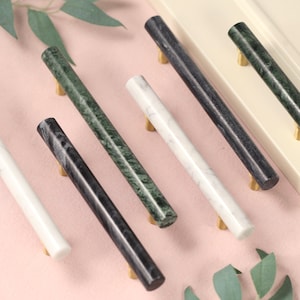 Sleek Marble Drawer Knobs Pulls/kitchen Pull Handles/custom Engraved ...