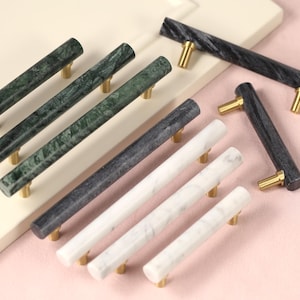 Sleek Marble Drawer Knobs Pulls/kitchen Pull Handles/custom Engraved ...