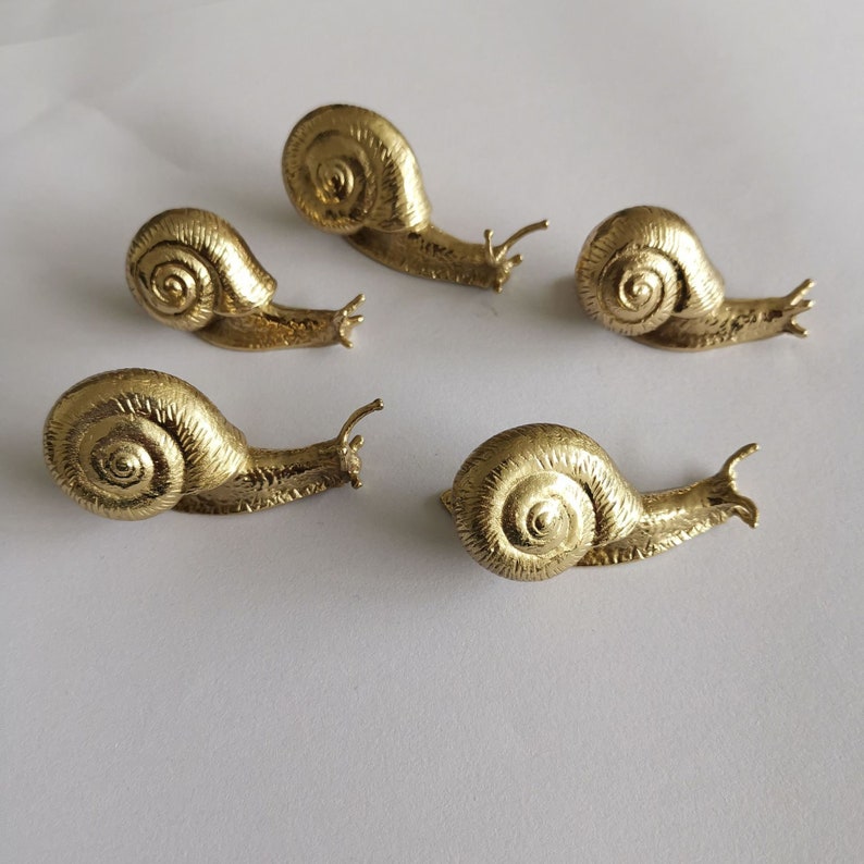 Snails Brass Knobs and Pulls/drawer Knobs/cabinet - Etsy