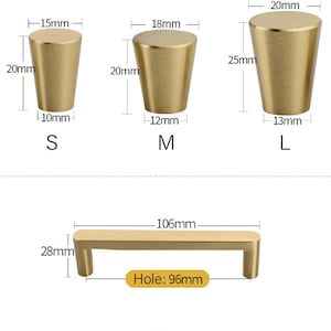 Modern Solid Brass Kitchen Cabinet Drawer Knobs/gold Furniture Dresser ...