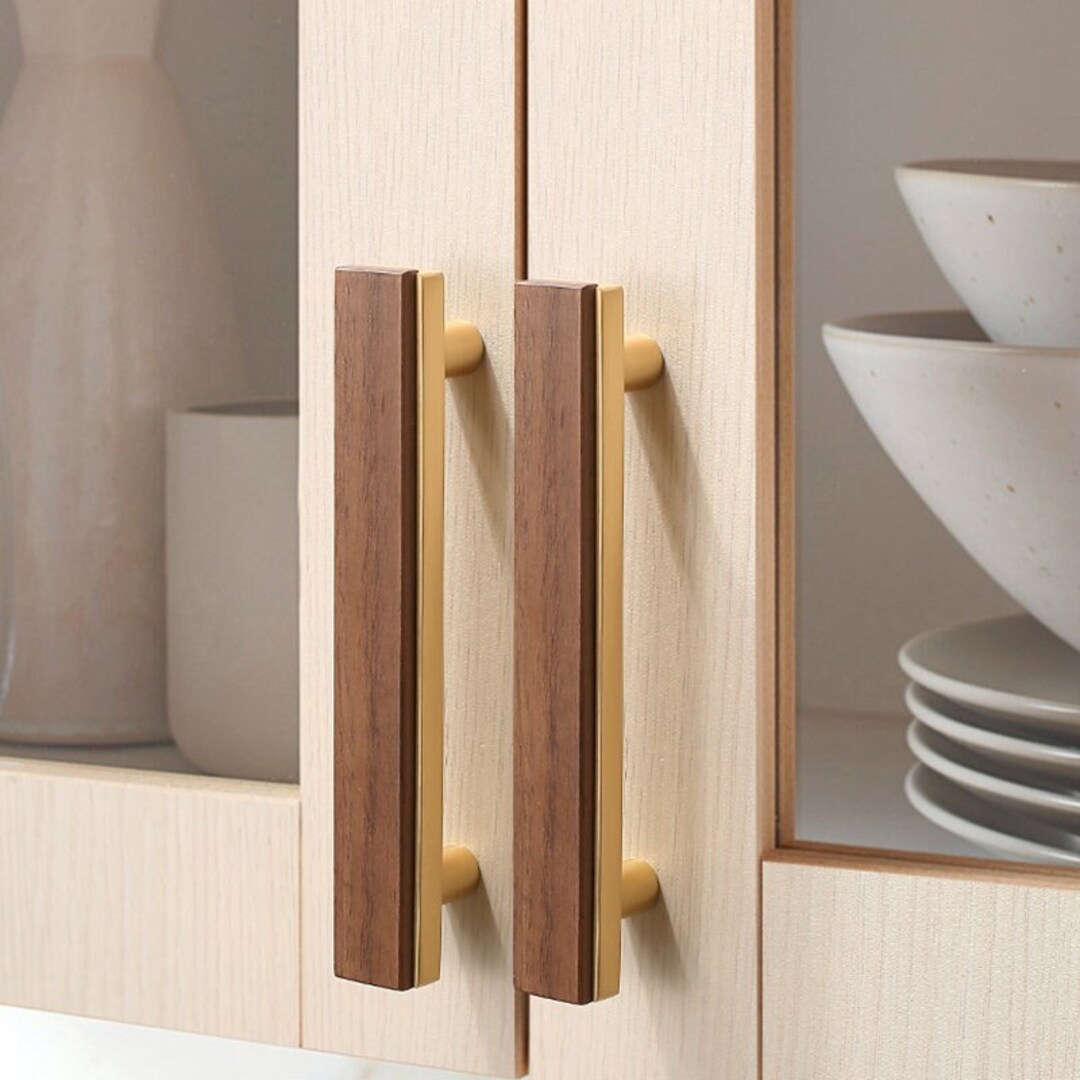 Solid Wood Kirsite Drawer Pulls Knobs/modern Cupboard Handles /flat ...
