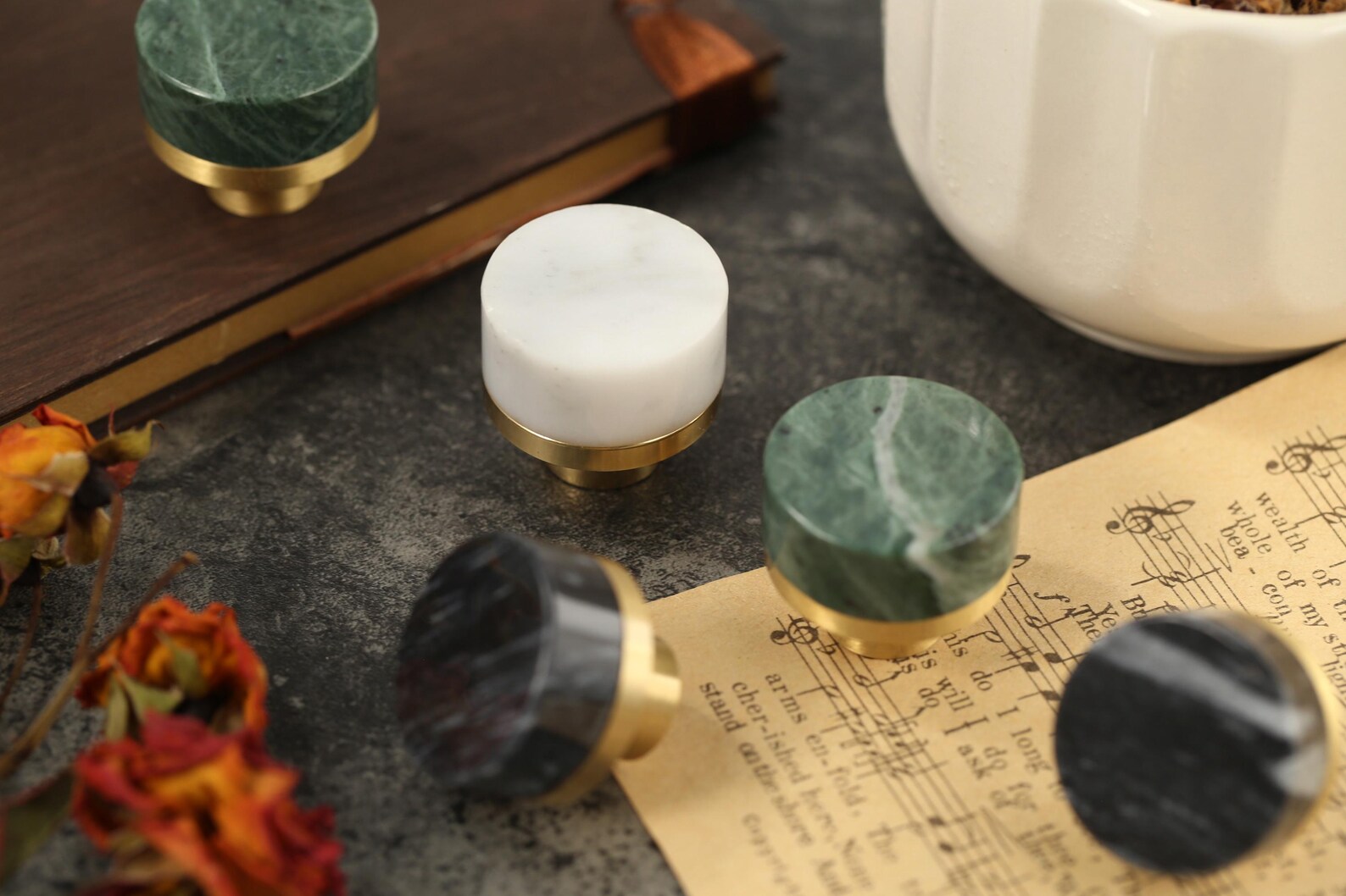 Marble Knobs and Pulls/brass Drawer Knobs/custom Engraved Cabinet Pulls ...