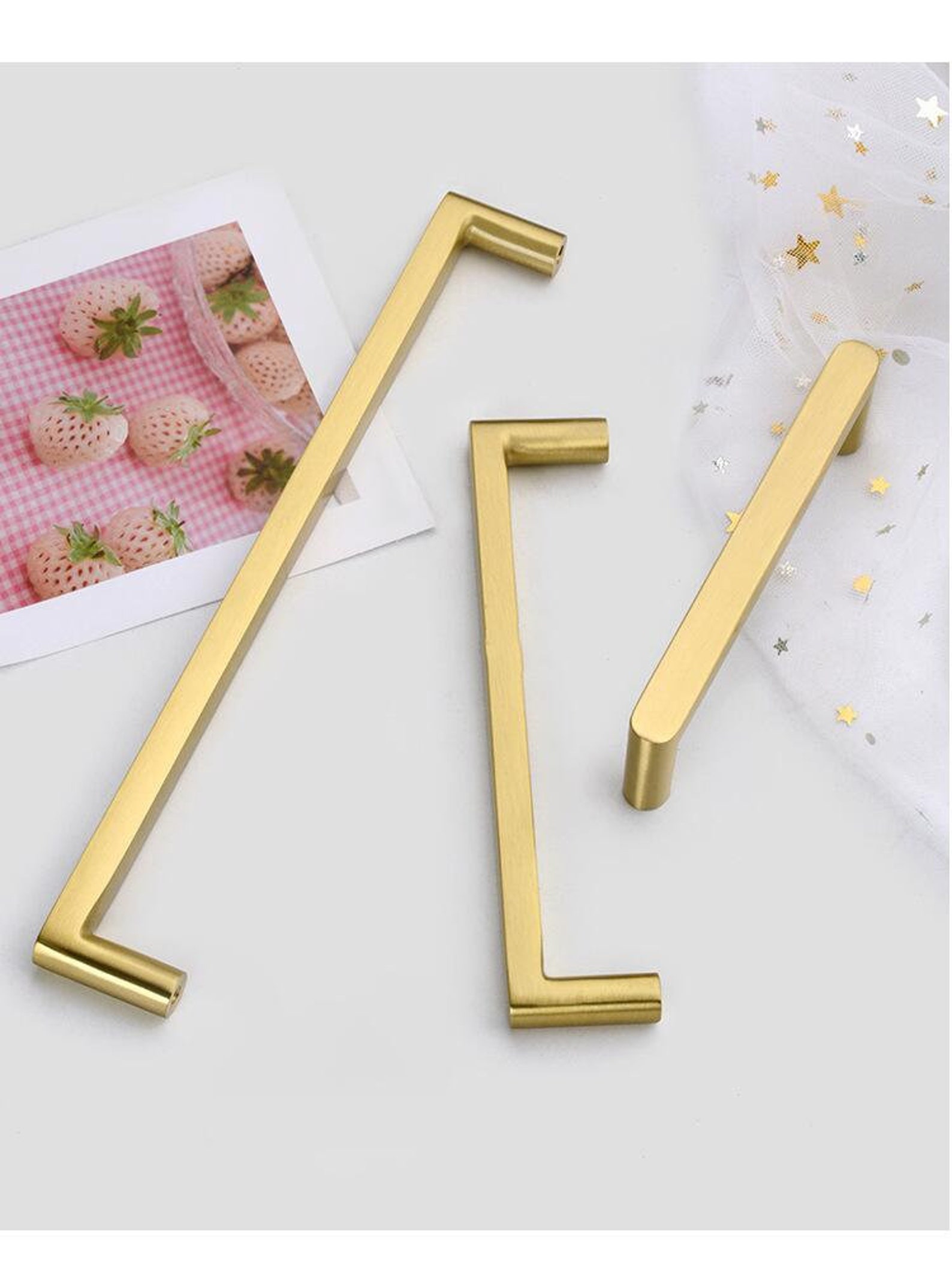 Modern Solid Brass Kitchen Cabinet Drawer Knobs/gold Furniture - Etsy