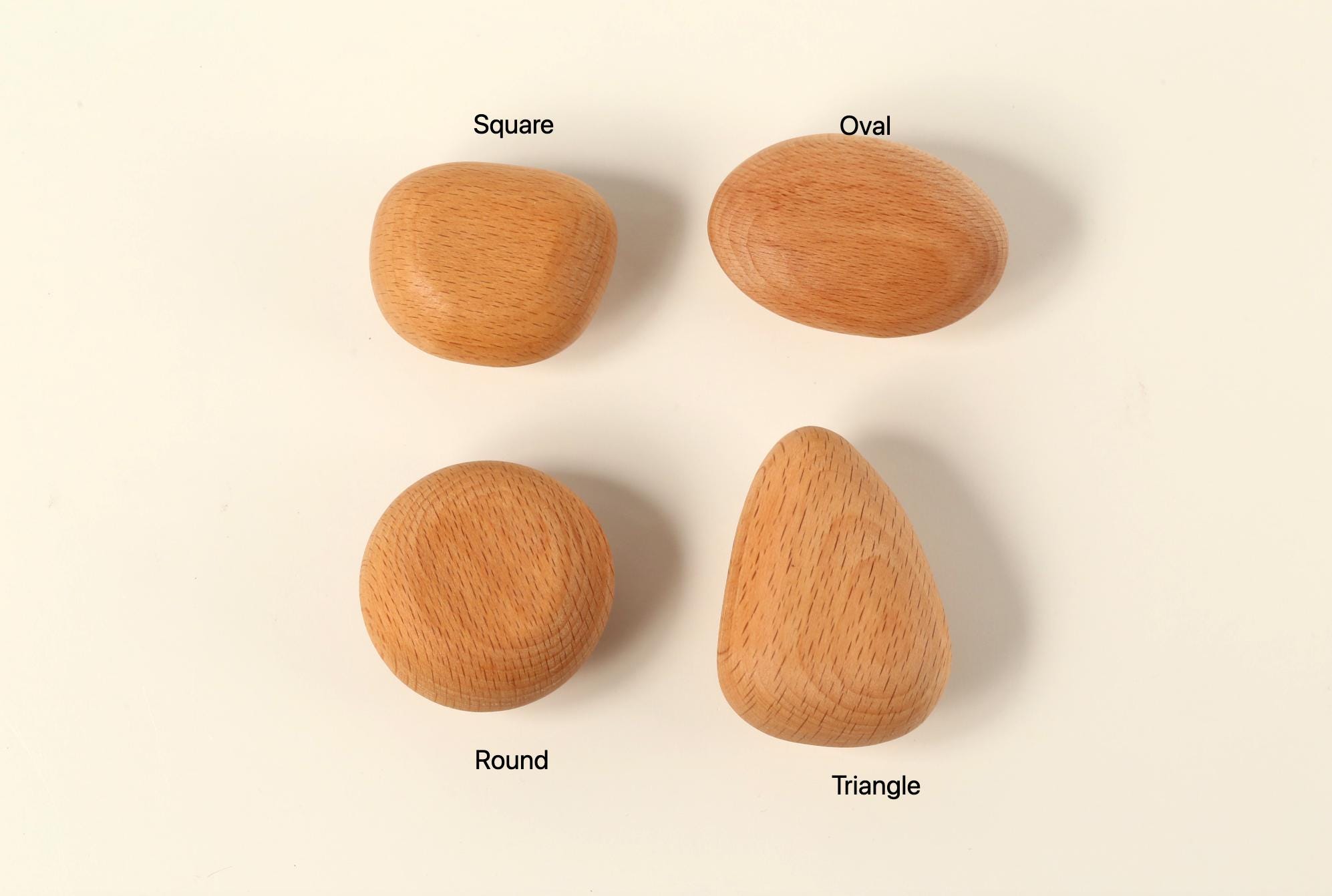 Wooden Square Oval Round Triangle Knobs,walnut Beech Wood Dresser Pulls ...