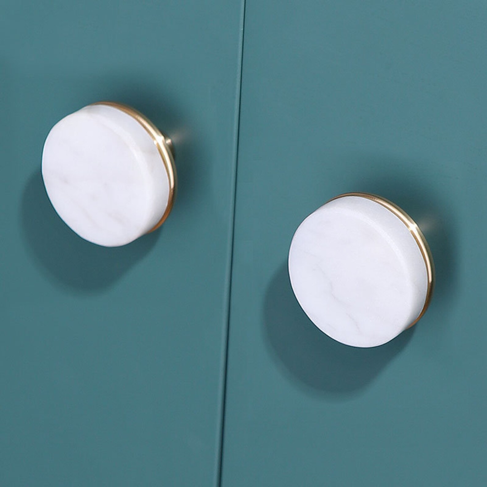 Natural Marble Knobs Nordic Luxury Brass Knob /modern White - Etsy