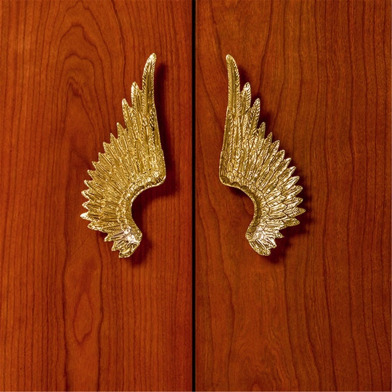 Retro European Style Brass Wings Wardrobe Pulls/cupboard Shoe - Etsy