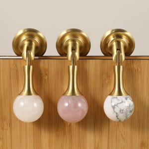 Crystal Ball Brass Knobs Pulls/marble Drawer Handles/custom Engraved Dropdown Cabinet Pulls ...