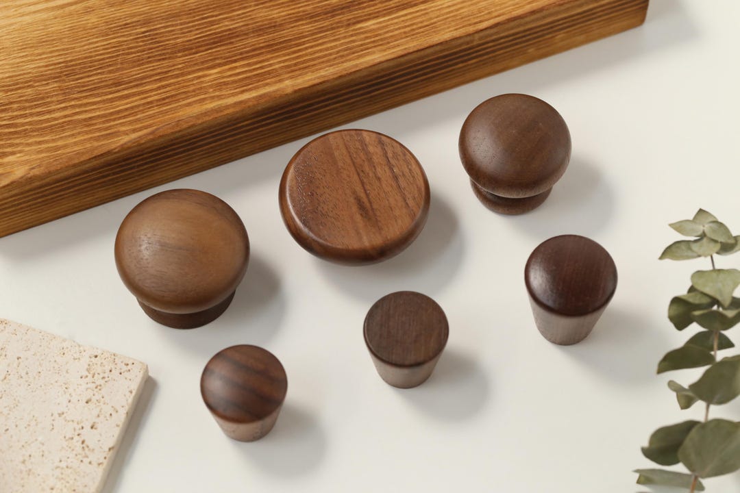 Wooden Drawer Knobs Handles Pulls,walnut Dresser Knobs,custom Engraved ...
