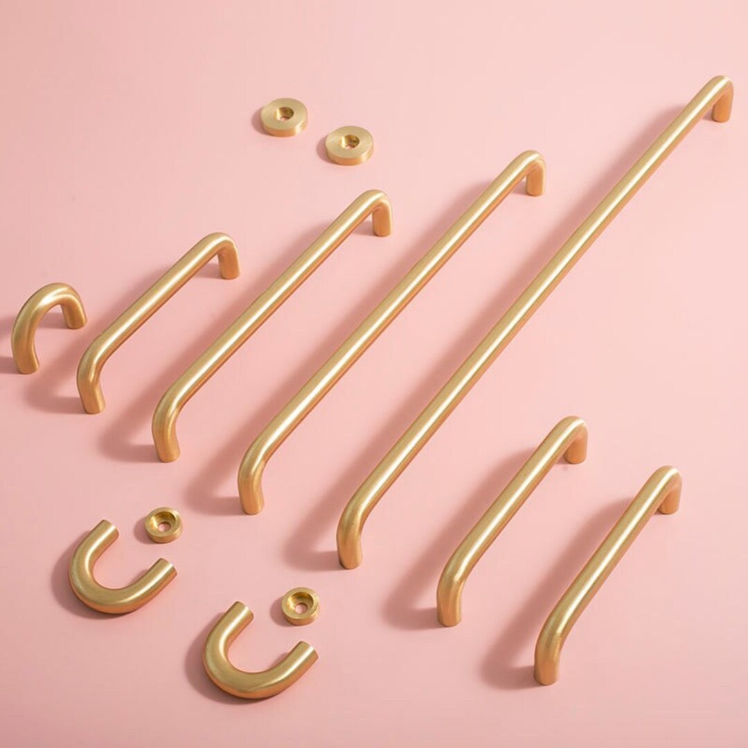 Brushed Polished Brass Cabinet Handle Modern Minimalist Drawer Wardrobe ...