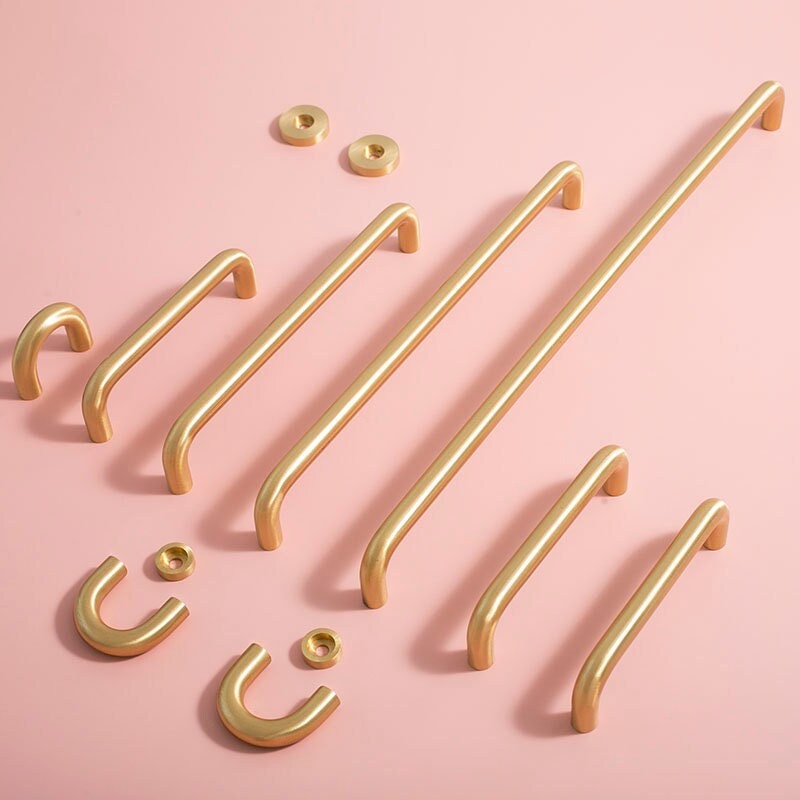 Brushed Polished Brass Cabinet Handle Modern Minimalist Drawer - Etsy